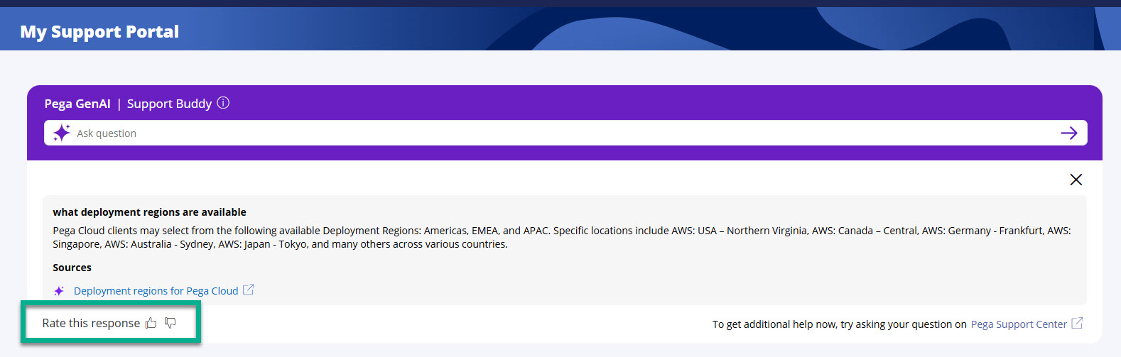 Using Pega GenAI Knowledge Buddies | Support Center